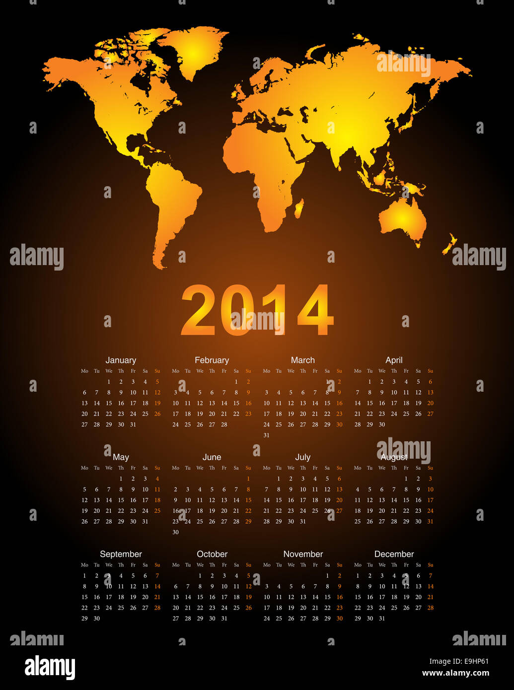 Map of africa 2014 hi-res stock photography and images - Alamy