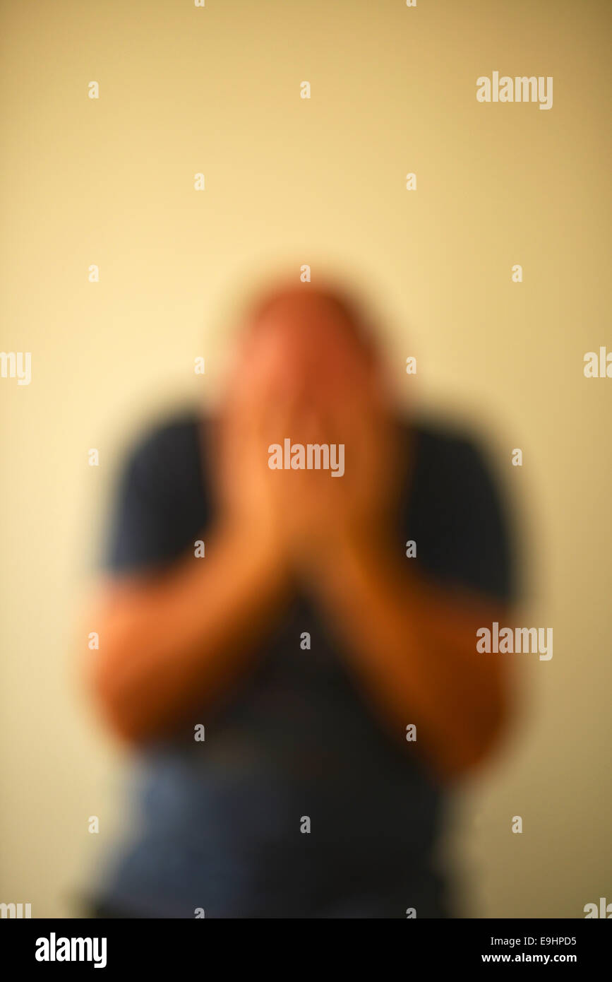 Man head in hands crying hi-res stock photography and images - Alamy