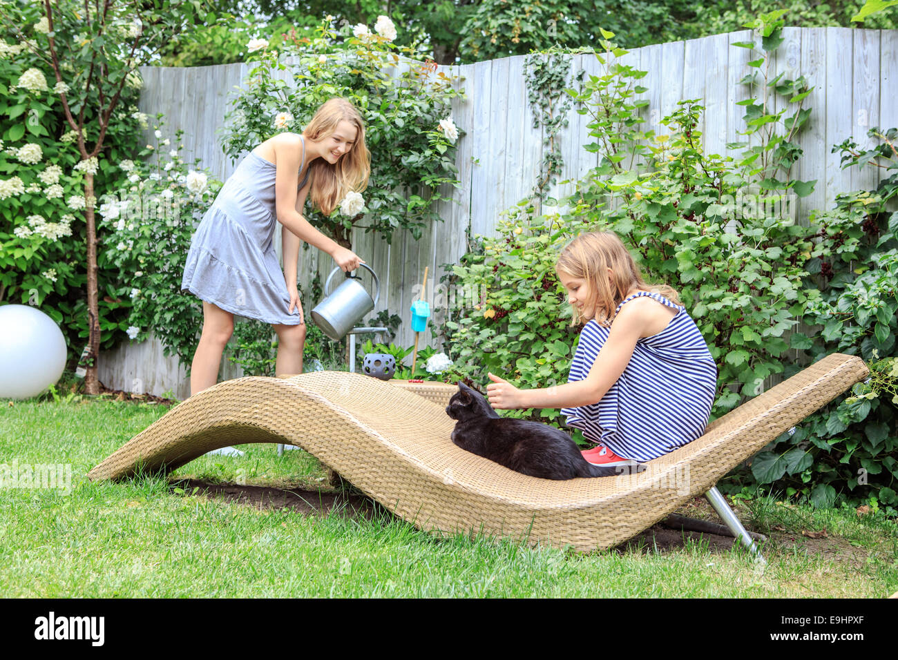 portrait of a teenager girl in the backyard Stock Photo - Alamy