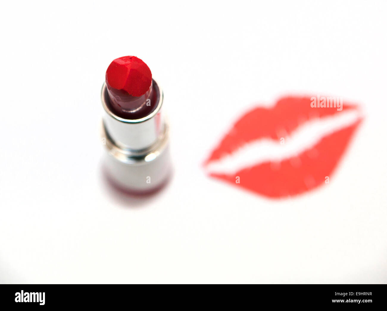 Red lipstick and printed kiss, London Stock Photo - Alamy