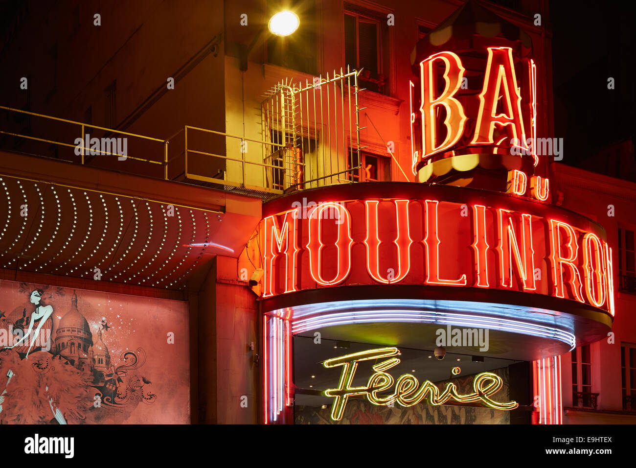 Moulin Rouge sign by night in Paris Stock Photo - Alamy