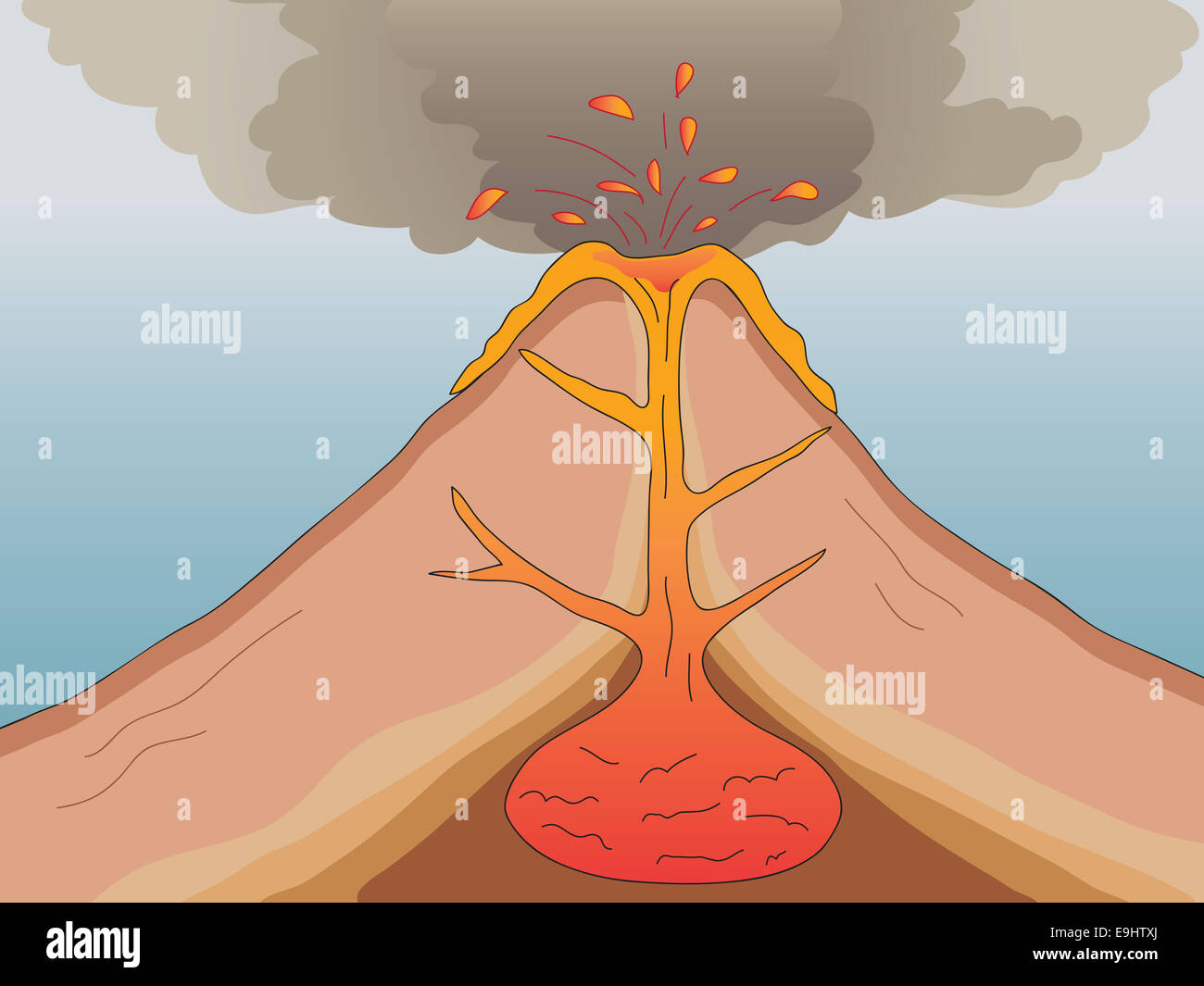 Volcano Illustration Eruption