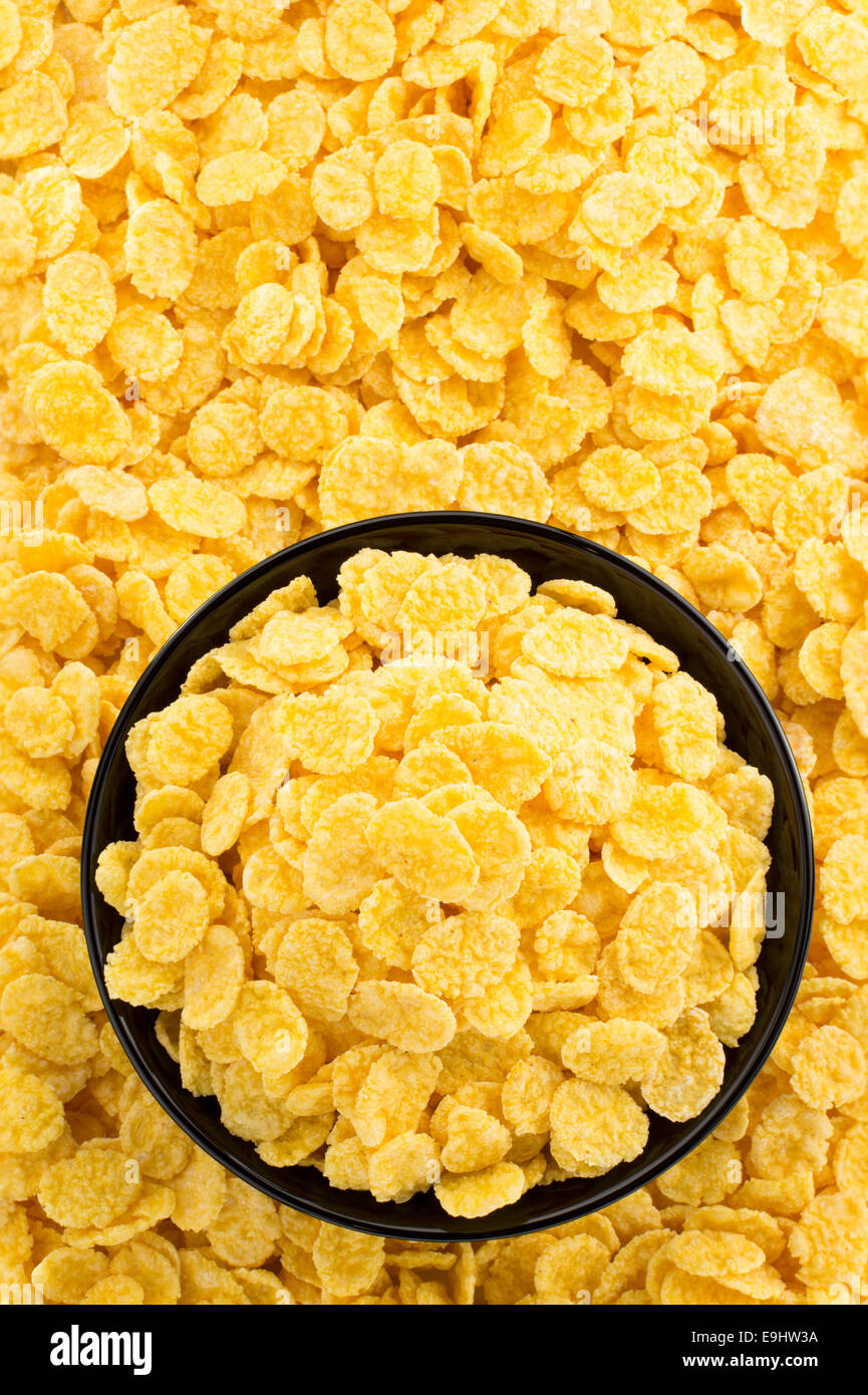 corn flakes in bowl as background texture Stock Photo - Alamy