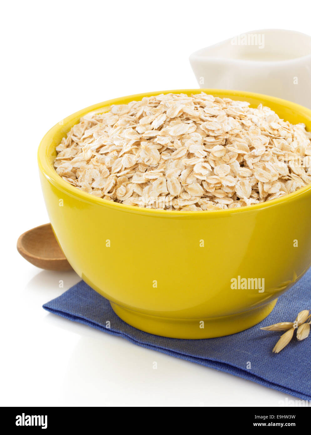bowl of oat flake isolated on white background Stock Photo - Alamy