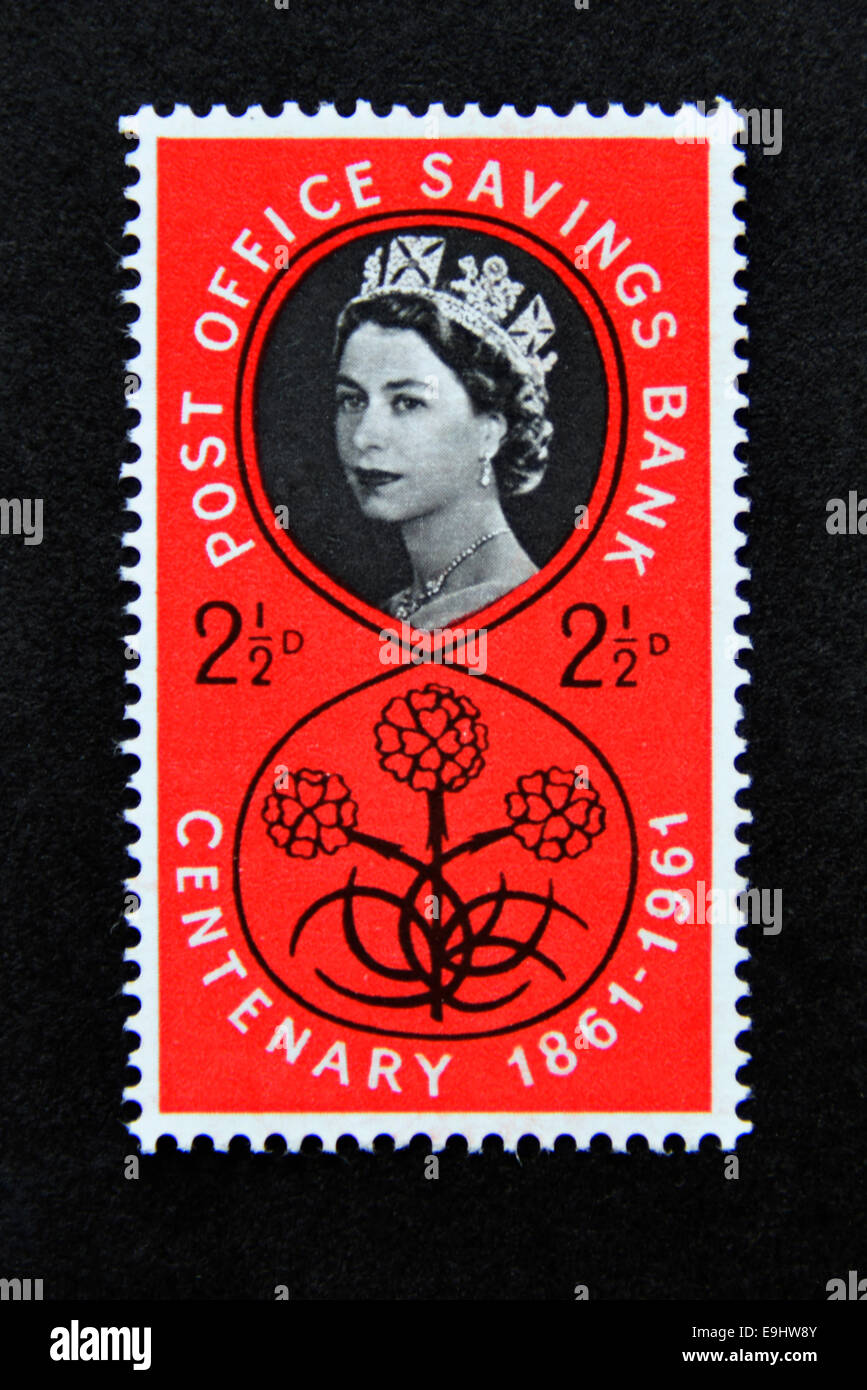Postage stamp. Great Britain. Queen Elizabeth II.Centenary of the Post ...