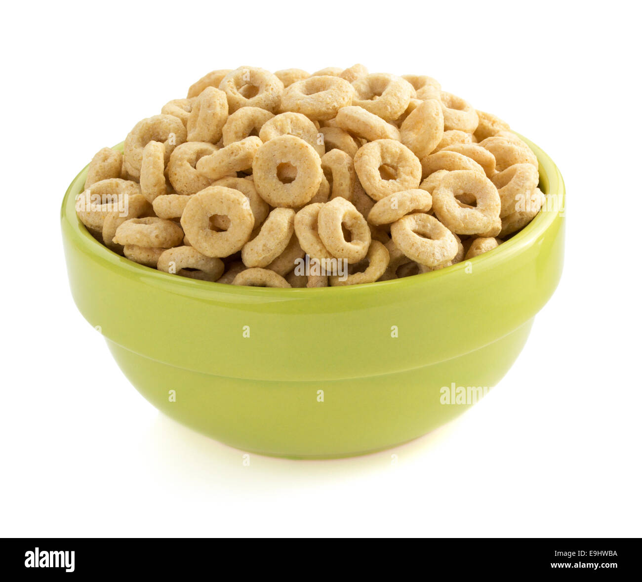 corn flakes rings in bowl isolated on white background Stock Photo - Alamy
