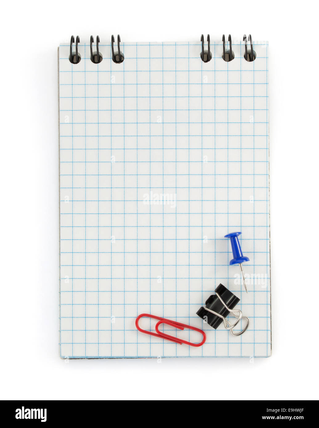 checked notebook isolated on white background Stock Photo - Alamy