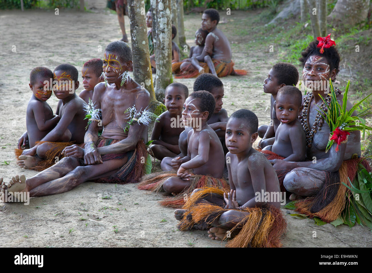 A Family of the Yokoim Tribe, Sepik Region, Papua New Guinea Stock ...