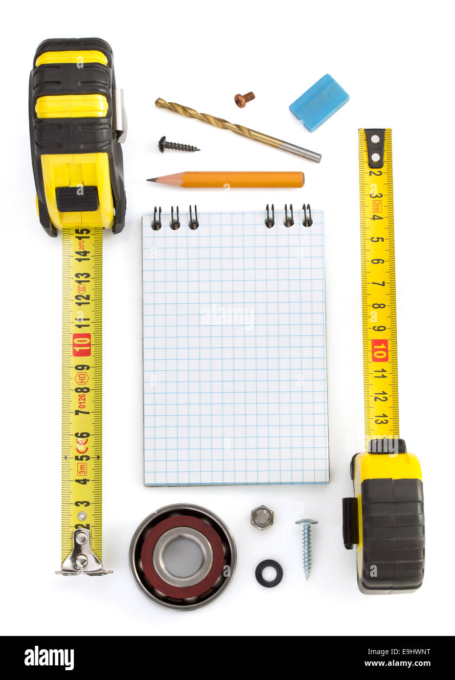 set of tools and instruments isolated on white background Stock Photo ...