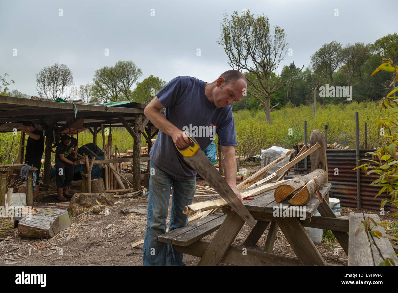Chestnut poles hi-res stock photography and images - Alamy