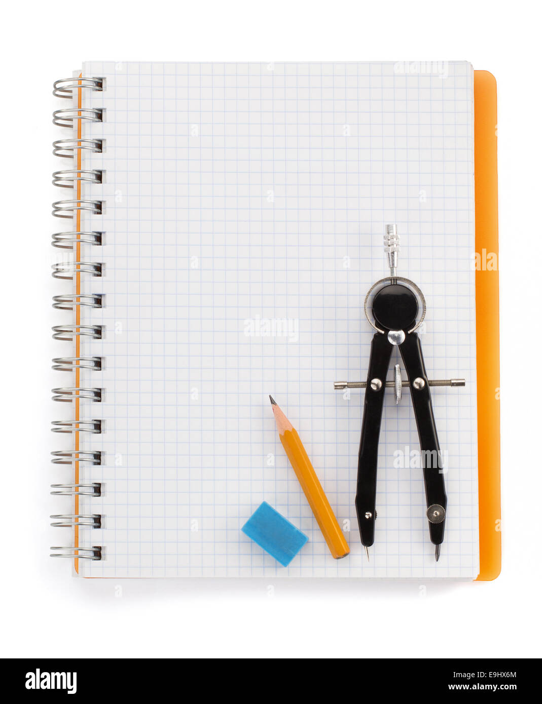 checked notebook isolated on white background Stock Photo - Alamy