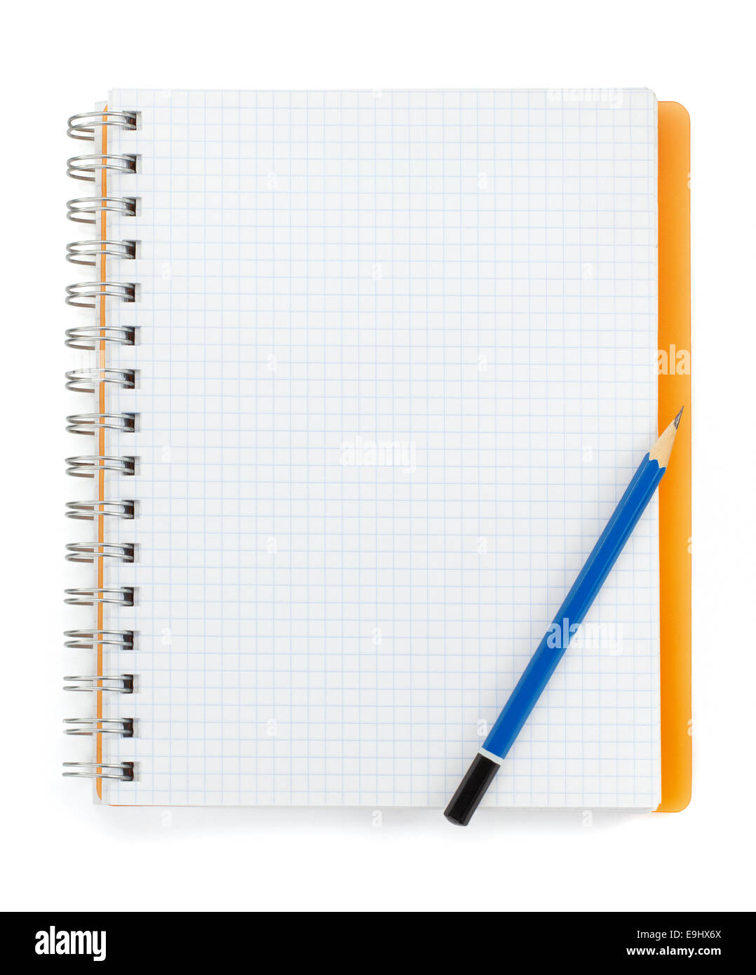 checked notebook isolated on white background Stock Photo - Alamy