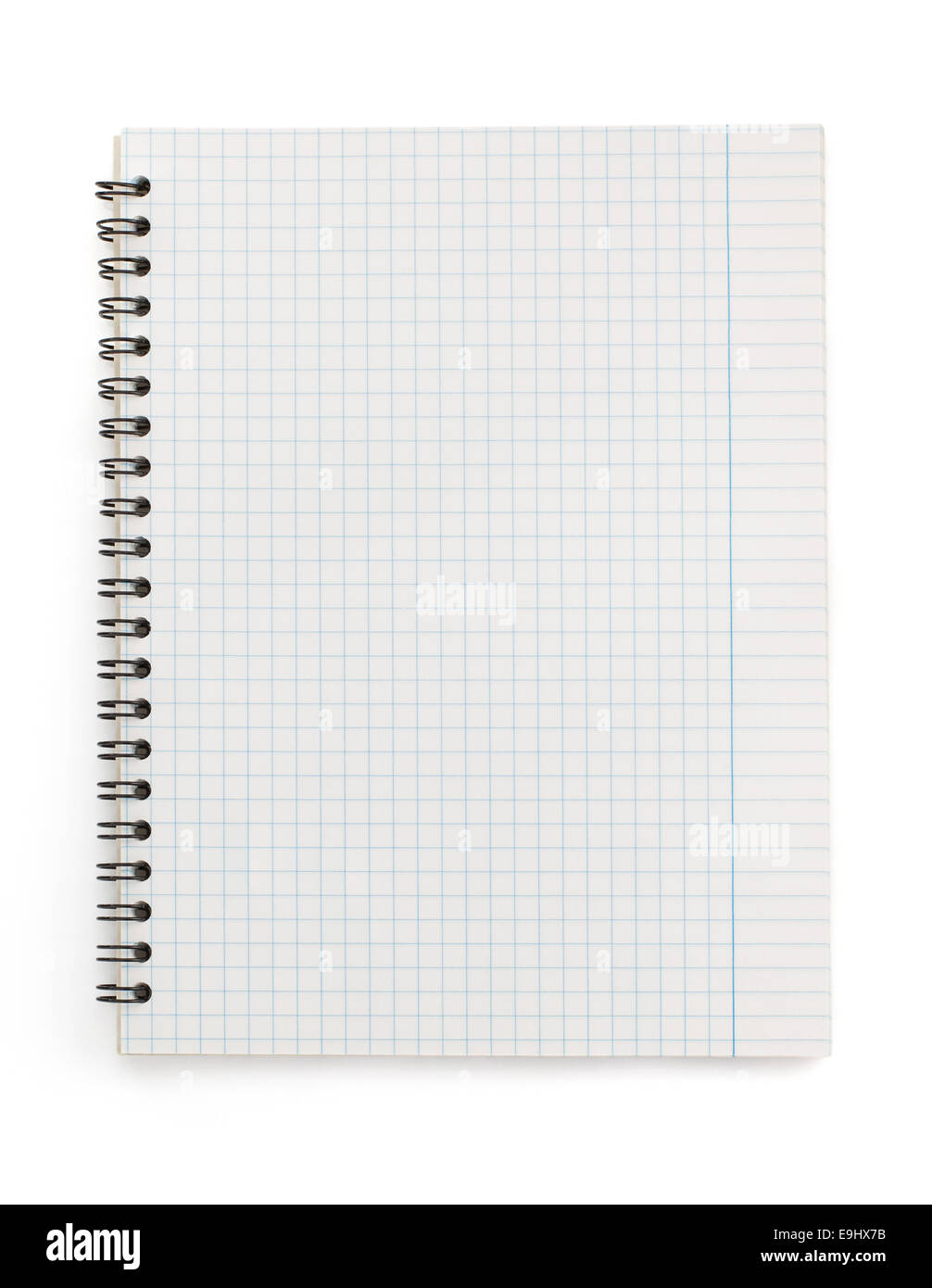 checked notebook isolated on white background Stock Photo - Alamy