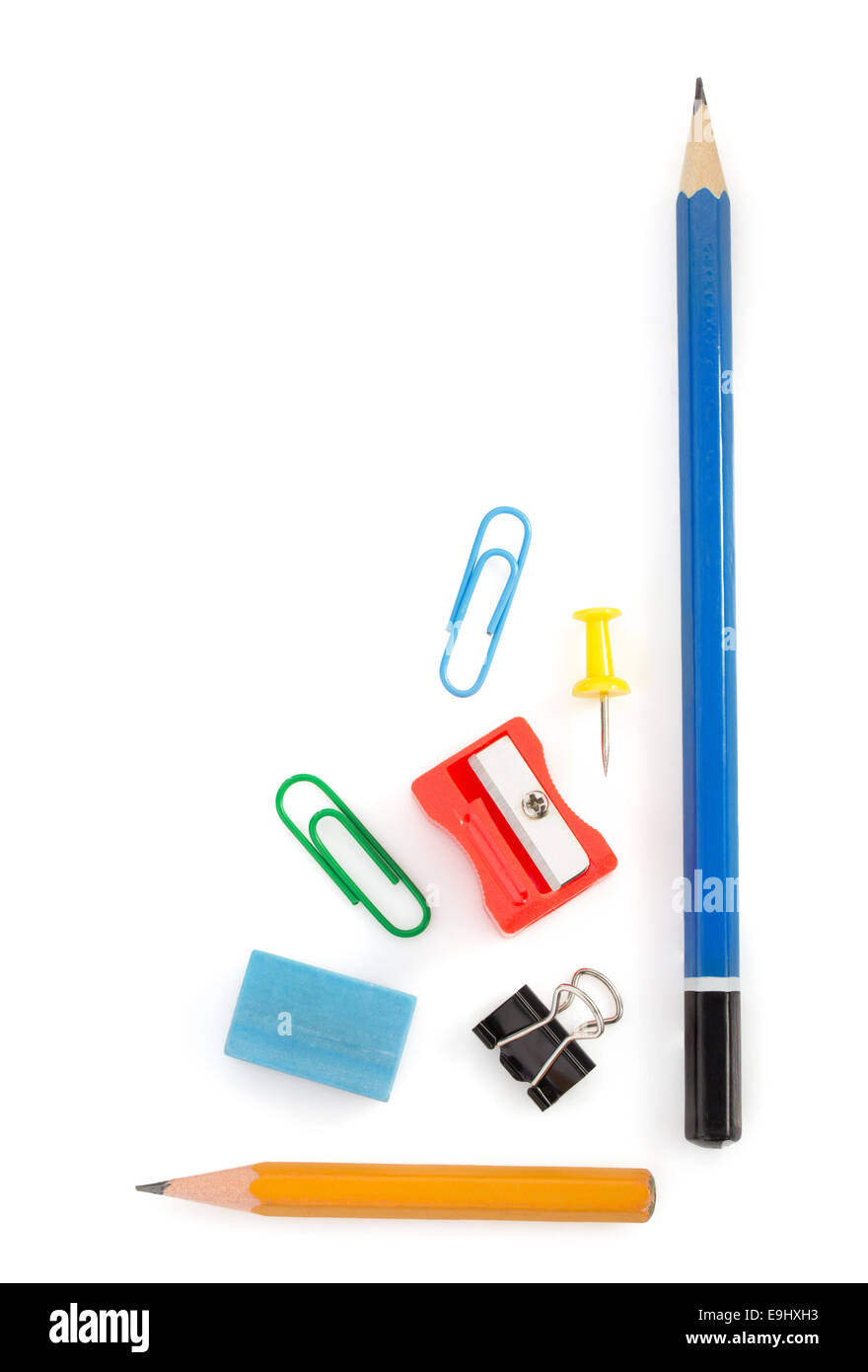 office supplies isolated on white background Stock Photo - Alamy