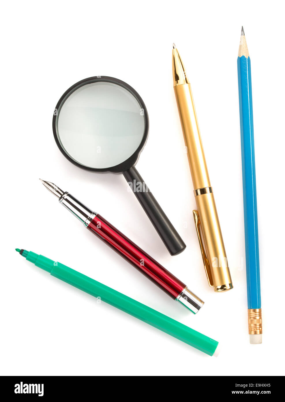 office supplies isolated on white background Stock Photo - Alamy