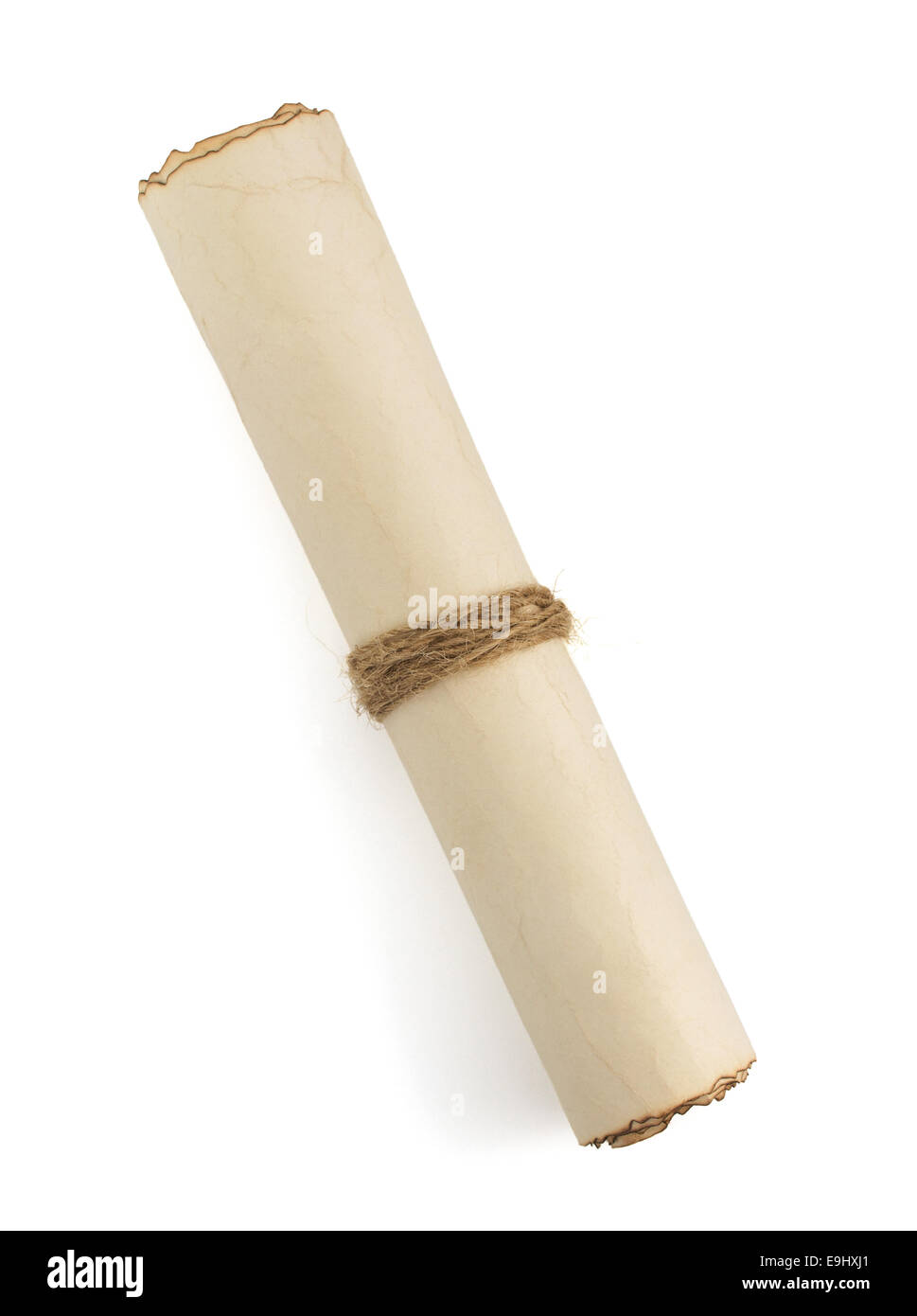 parchment scroll isolated on white background Stock Photo - Alamy