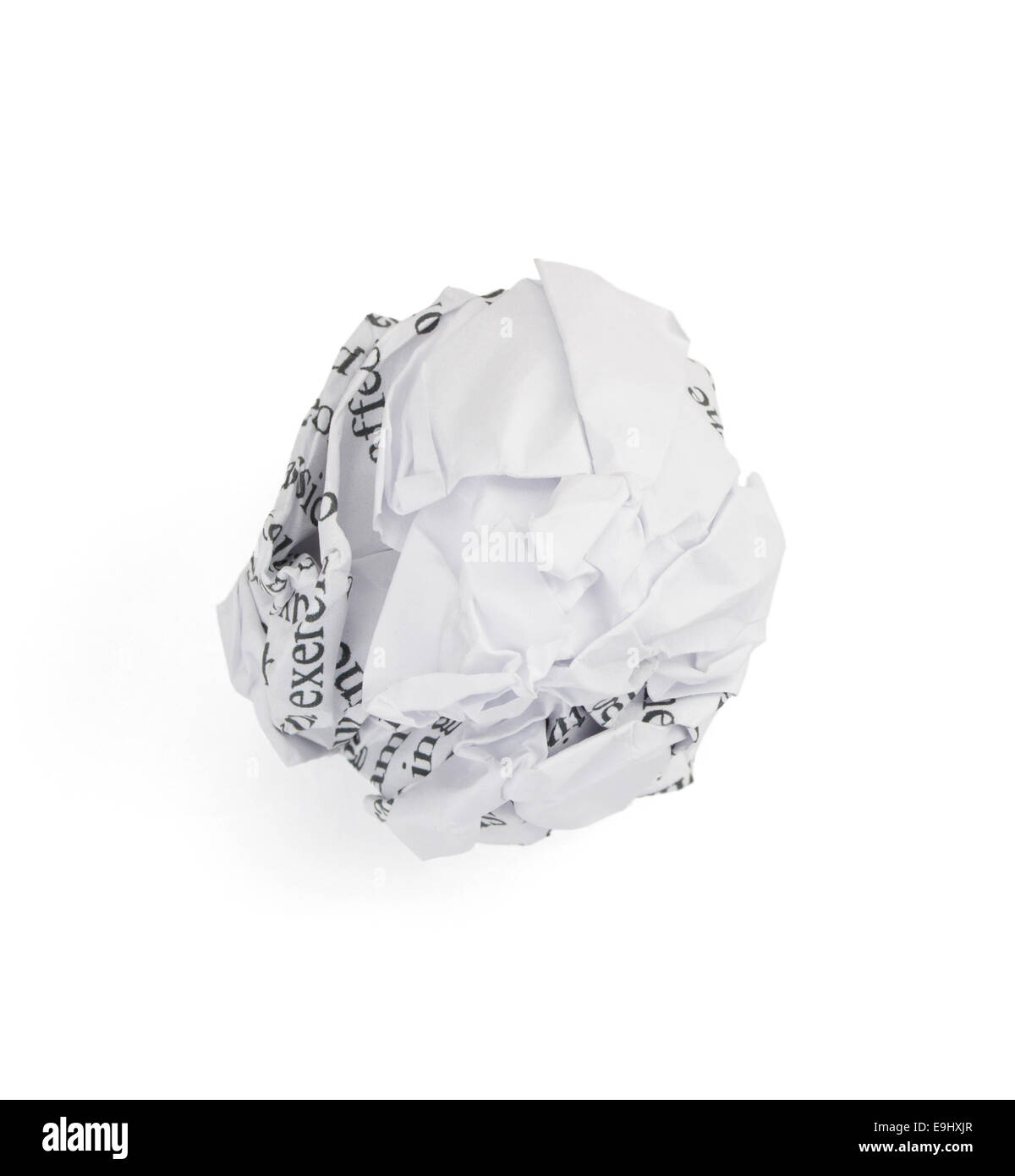 crumpled paper ball isolated on white background Stock Photo - Alamy