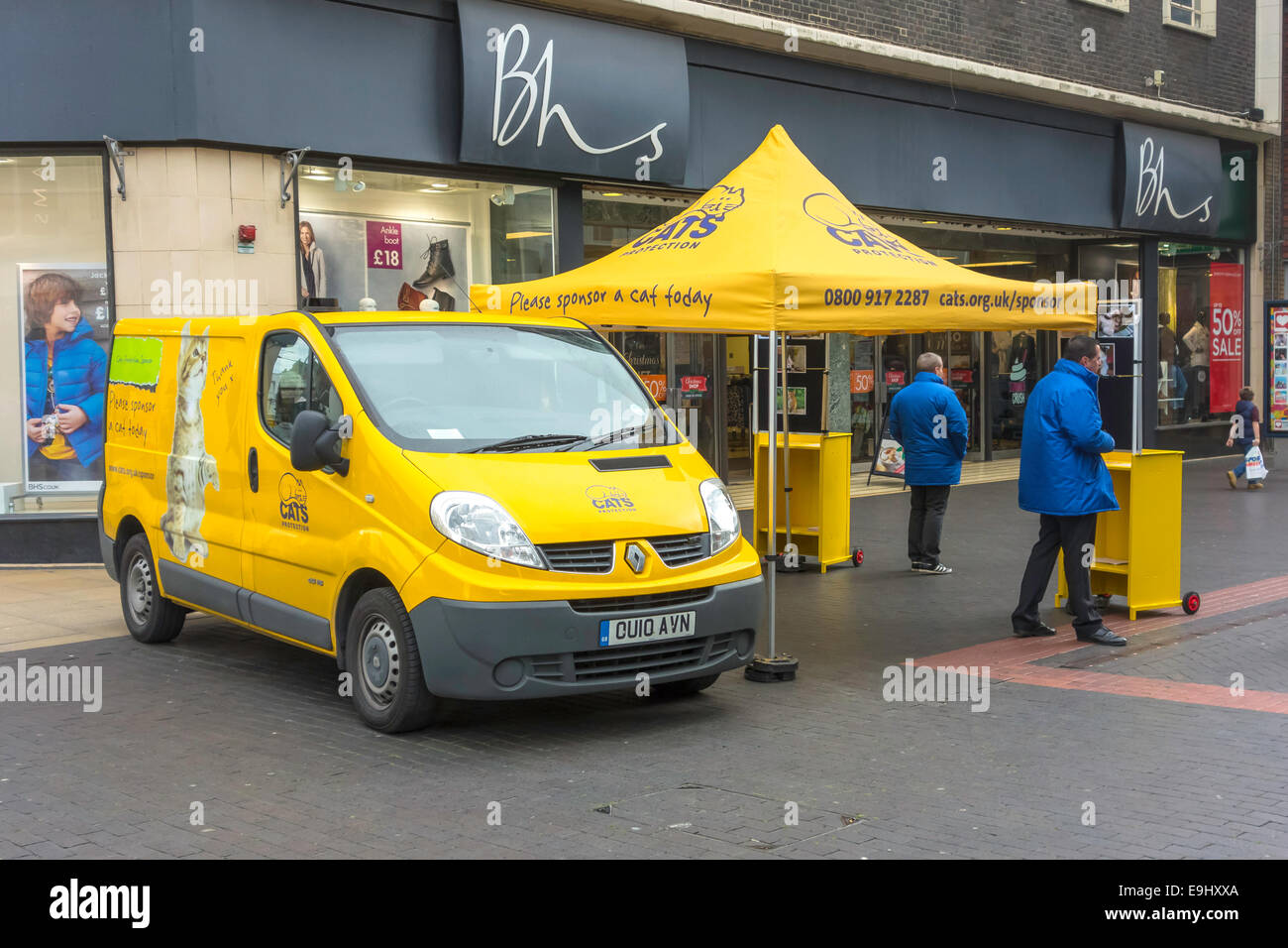 A town centre High Street promotion by the Cat's Protection Lottery ...