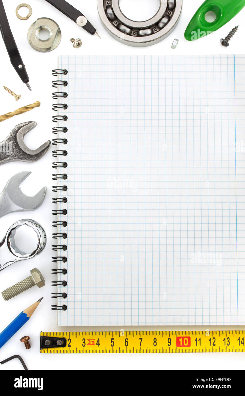 set of tools and instruments isolated on white background Stock Photo ...