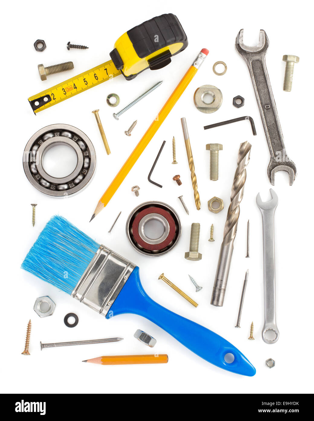 set of tools and instruments isolated on white background Stock Photo ...