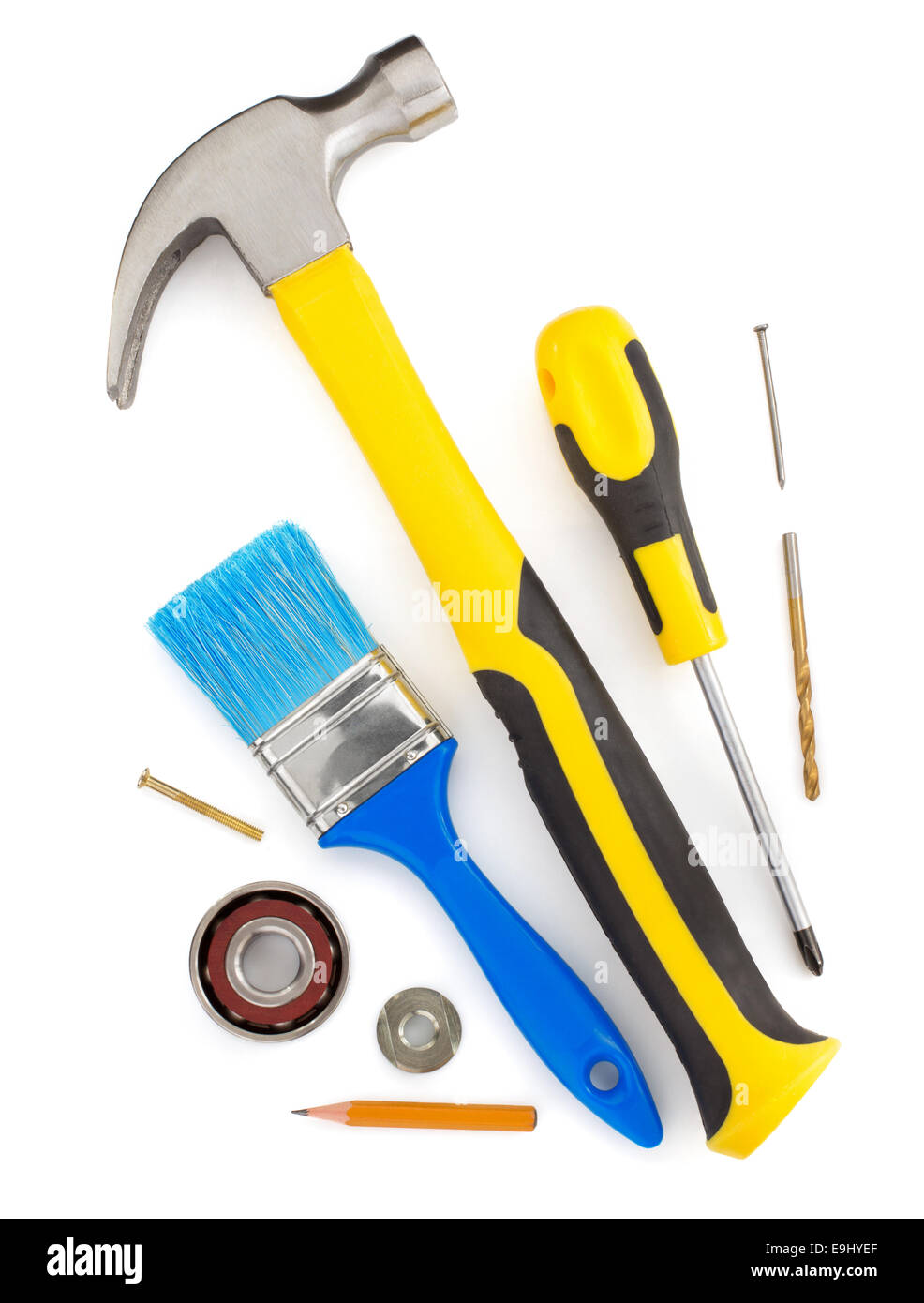 set of tools and instruments isolated on white background Stock Photo ...