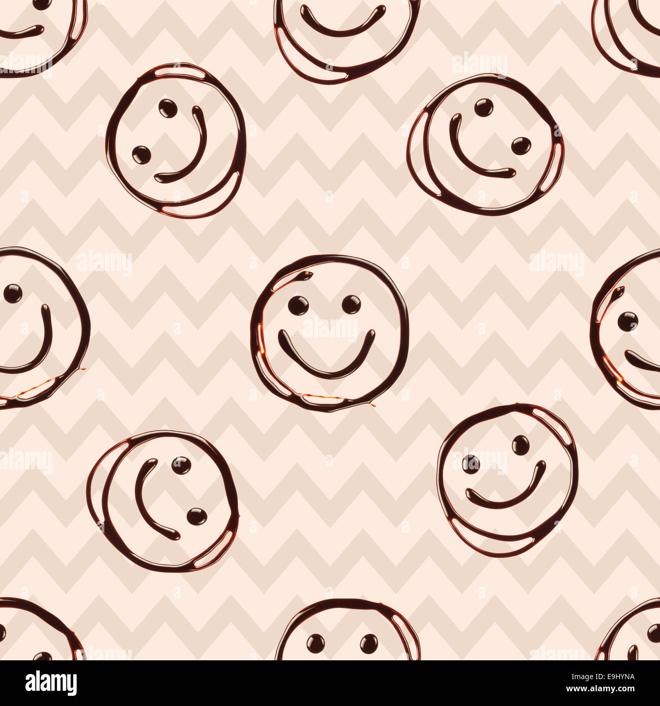Happy smile chocolate face, seamless patern with geometric shapes Stock ...