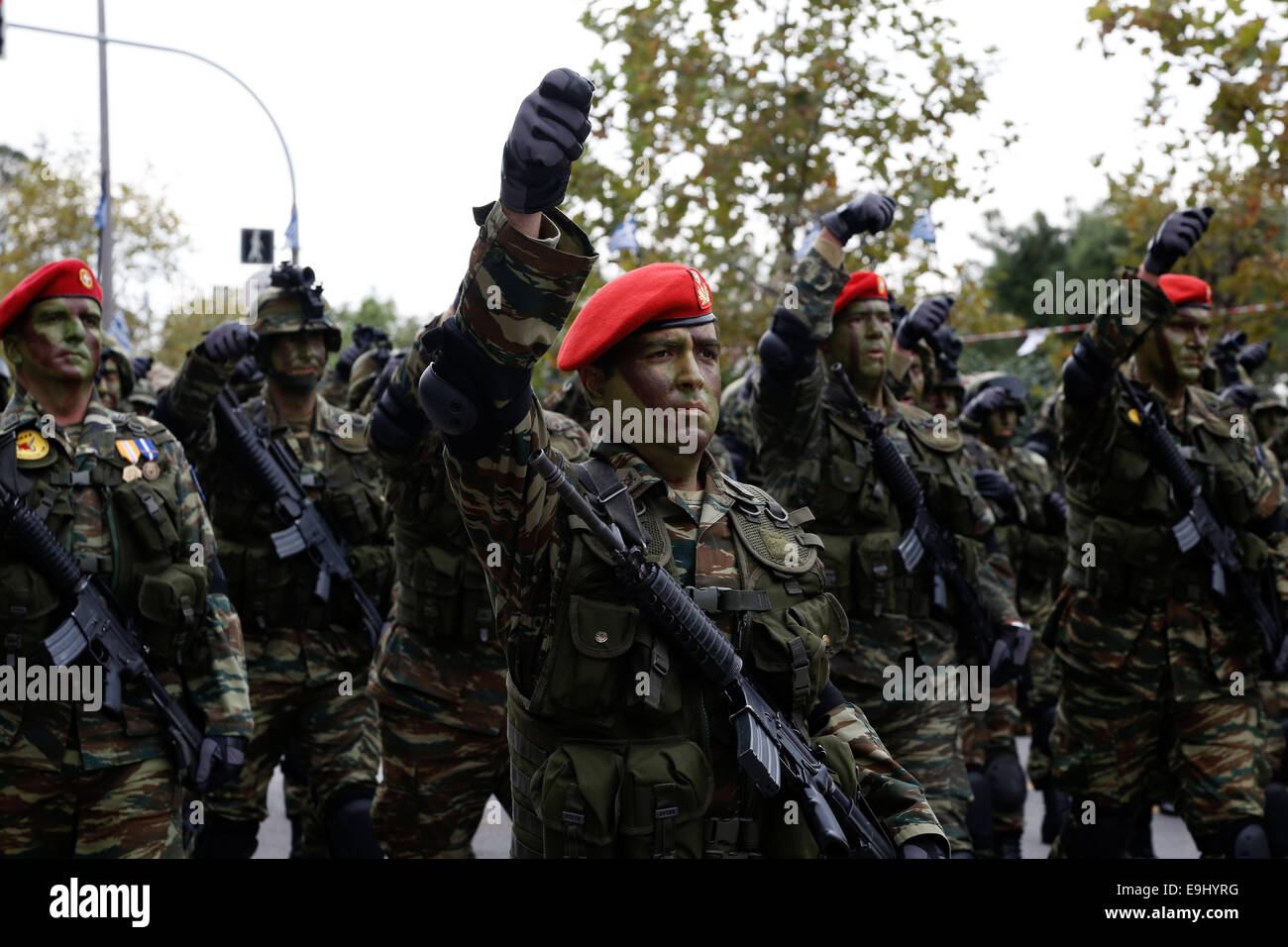 Thessaloniki, Greece. 28th October, 2014. The military parade ...