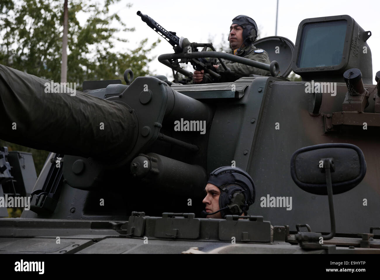 Thessaloniki, Greece. 28th October, 2014. Tanks parade through the ...