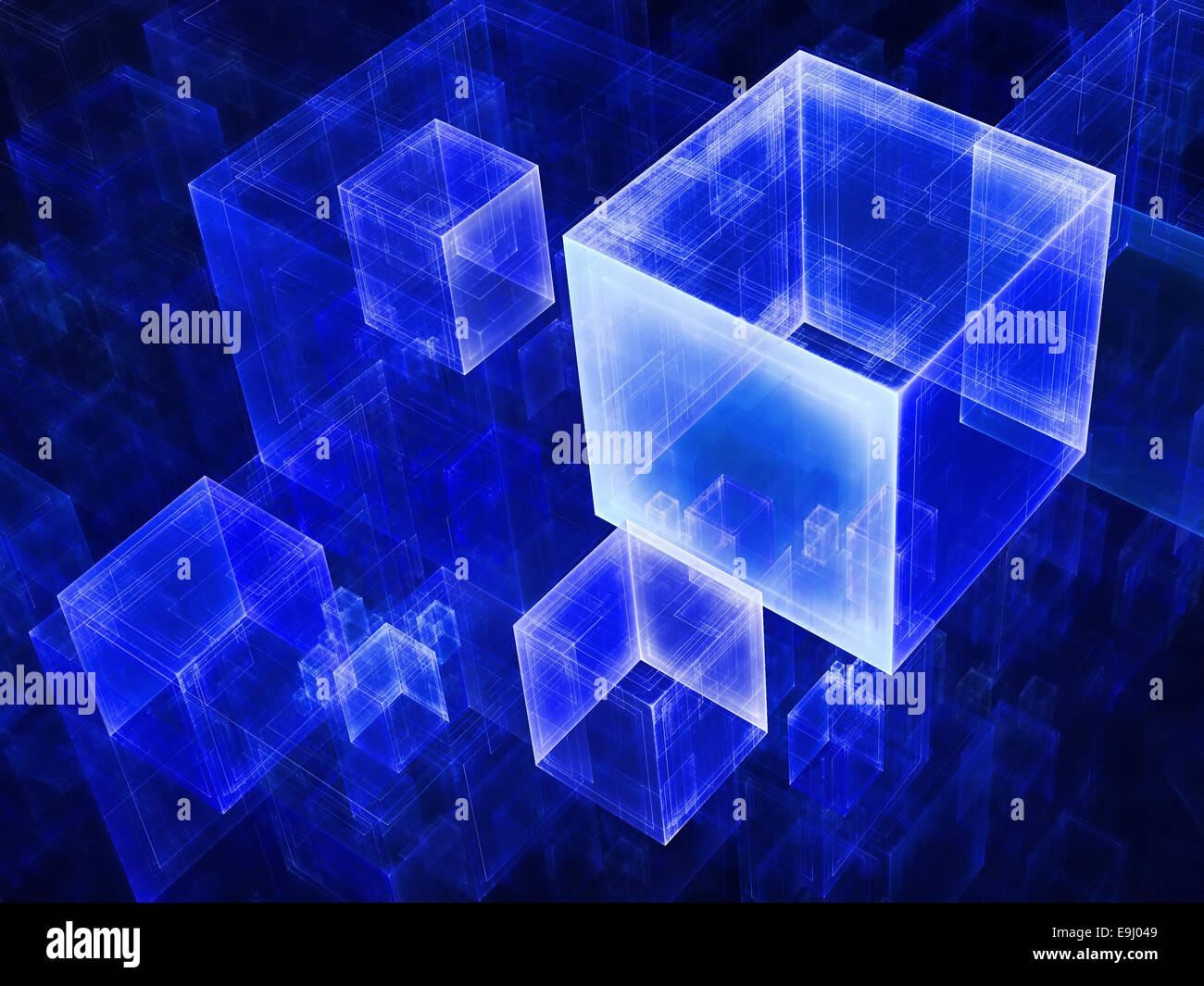 Artistic 3D digital transparent cubes conceptual technologies ...