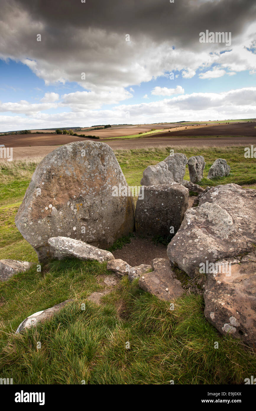 UK, England, Wiltshire, Avebury, West Kennet Long Barrow, stones ...