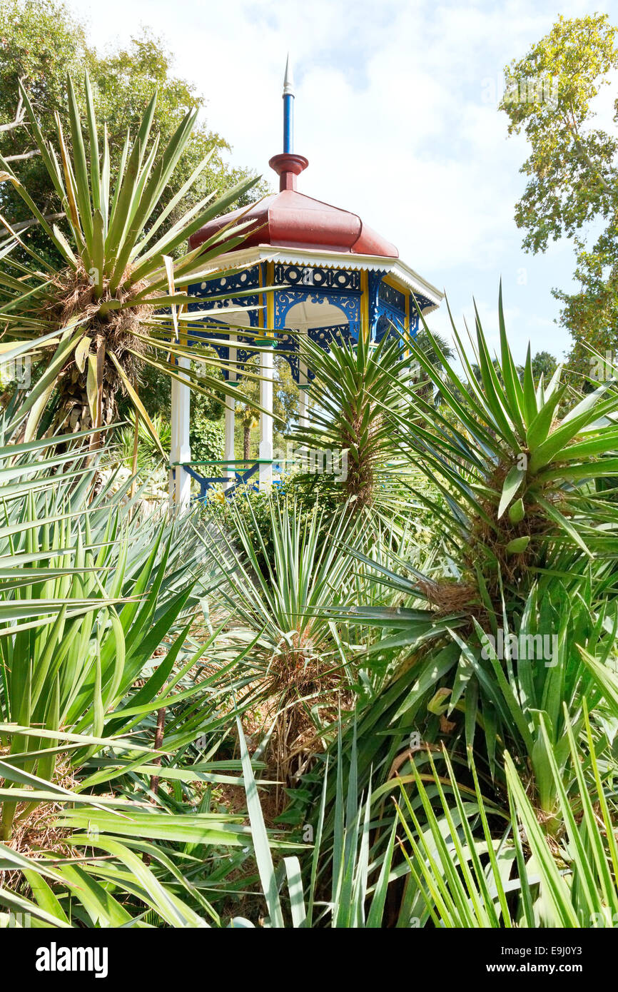plants and pavilion in Nikitsky Botanical Garden, Crimea Stock Photo ...