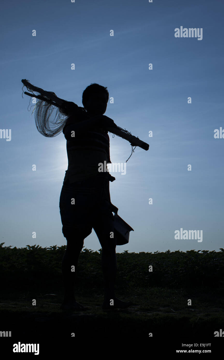 Fisherman back home after fishing hi-res stock photography and images ...