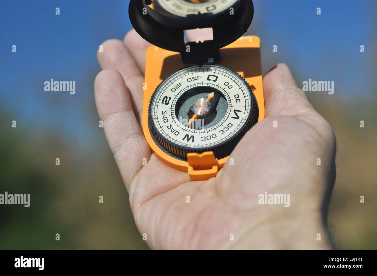 The compass in the palm of your hand. Open the compass helps not to get ...