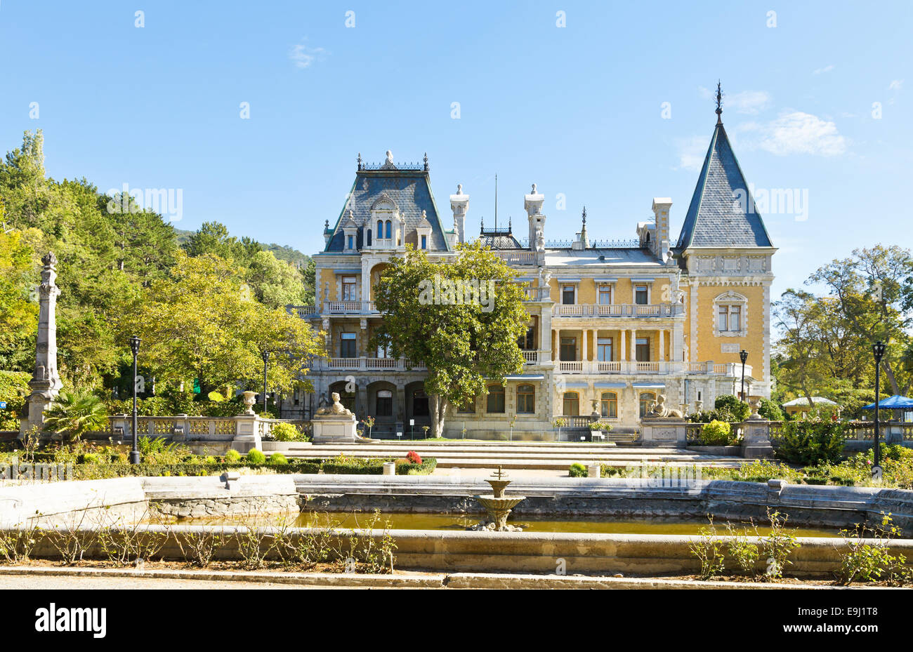 View of the massandra palace from large terrace, Crimea Stock Photo - Alamy