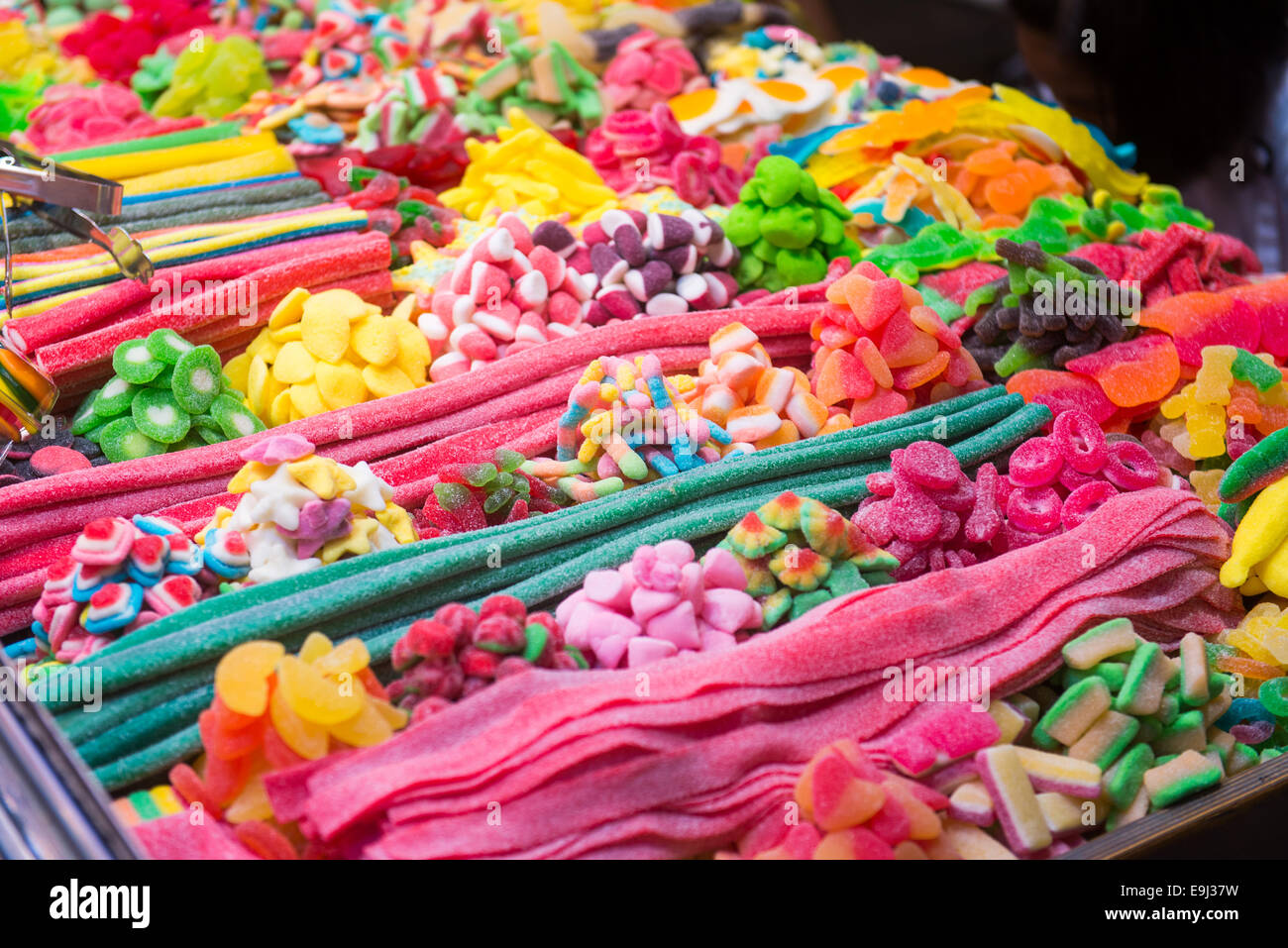 Sweets in La Boqueria Market in Barcelona, Spain Stock Photo - Alamy