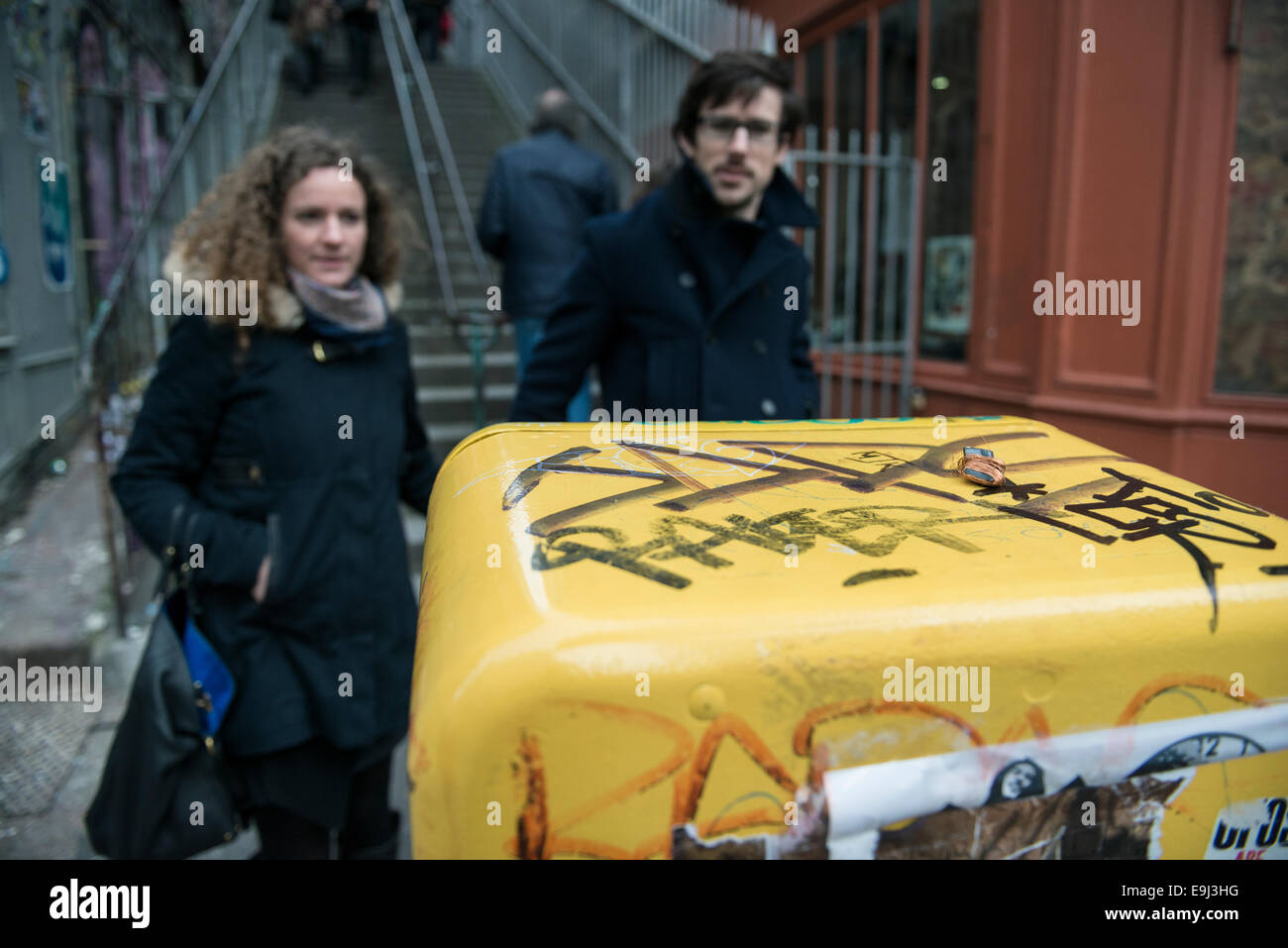 street art, graffiti vandalism on the side of buildings and street ...