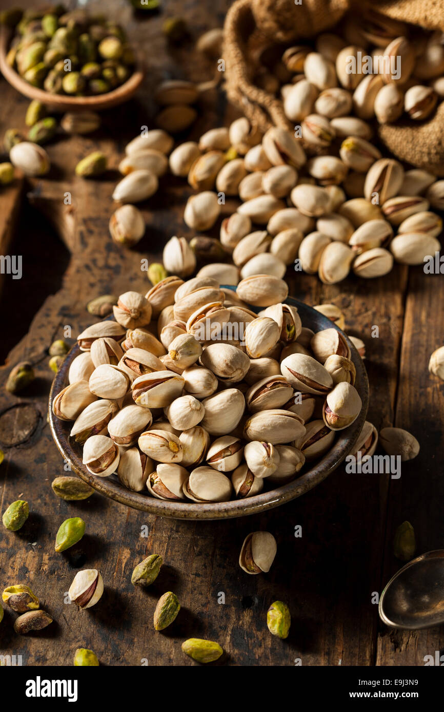 Raw Organic Pistachio Nuts in a Bowl Stock Photo - Alamy