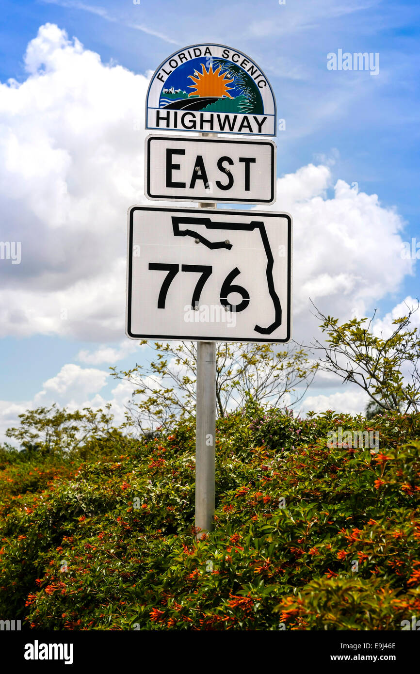 Florida Scenic Highway sign on East 776 Stock Photo - Alamy
