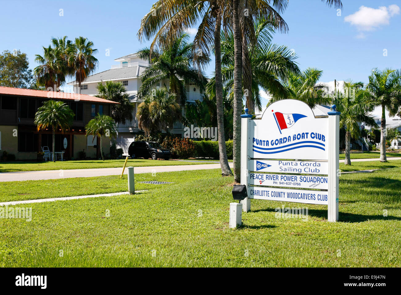 Sign for the Punta Gorda Boat Club FL Stock Photo - Alamy