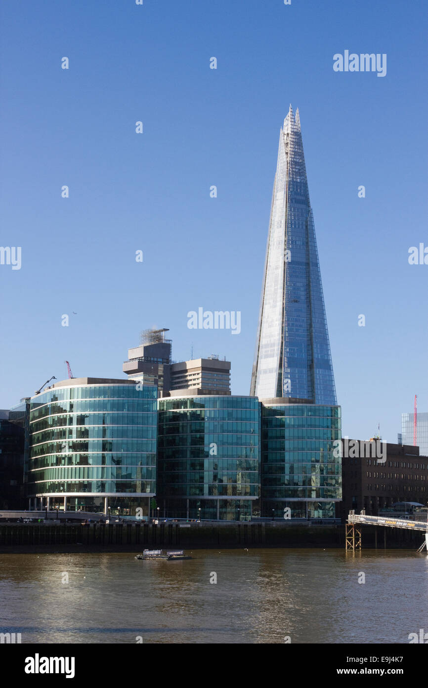 The view from the Tower Bridge looking South of the River Thames ...