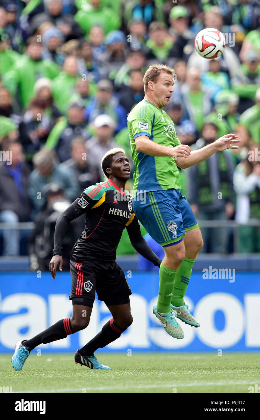 October 25, 2014. .Seattle Sounders FC defender Chad Marshall #14 in ...
