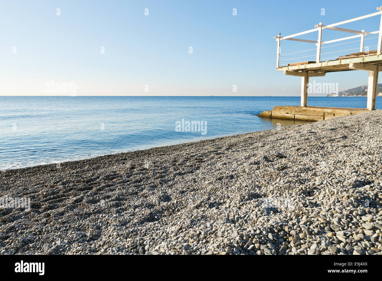 urban Massandra pebble beach in Yalta, Crimea Stock Photo - Alamy