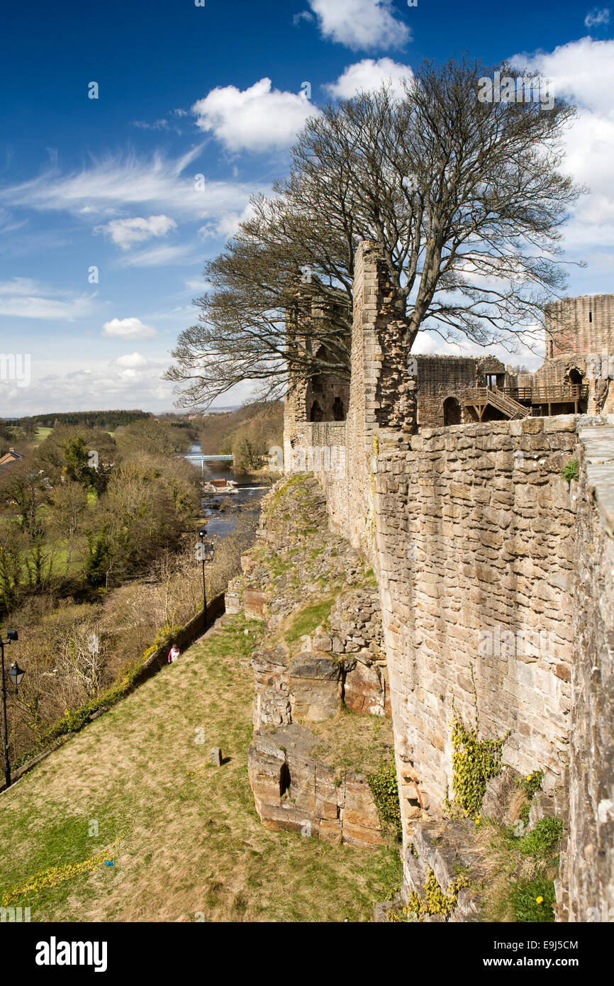 UK, Country Durham, Barnard Castle above the River Tees Stock Photo - Alamy
