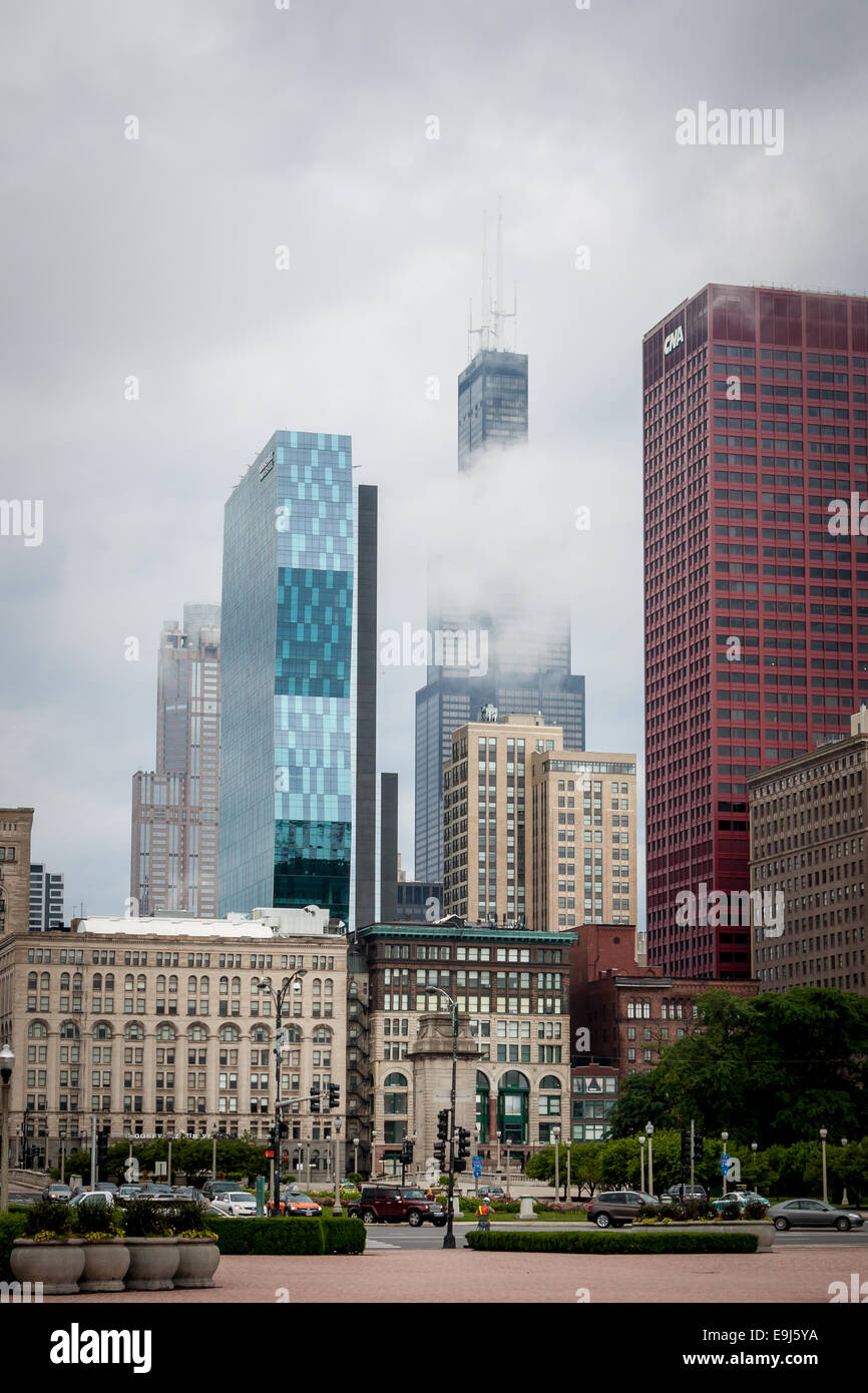 Fog over Chicago Stock Photo - Alamy