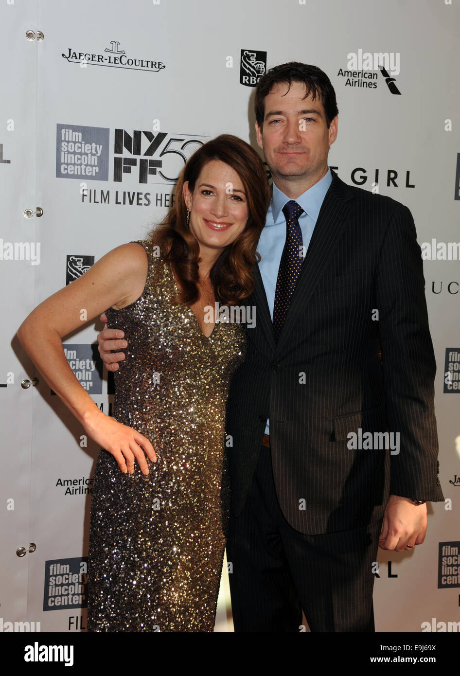 New York.NY.USA. Gillian Flynn and guest at the Gone Girl Gala Premiere ...