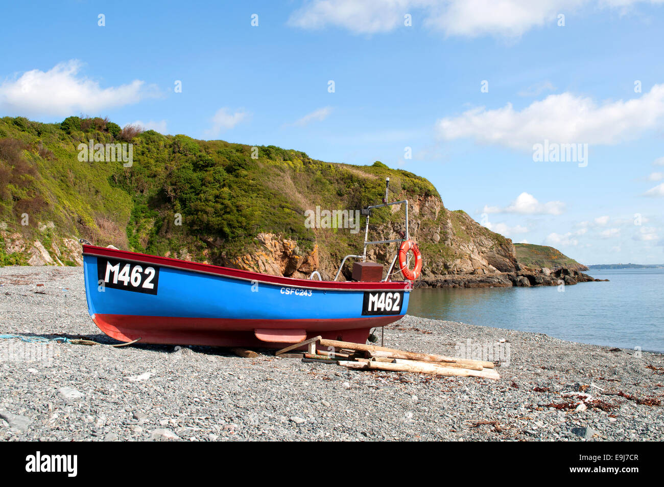 The secluded cove and beach at Porthallow in Cornwall, UK Stock Photo ...