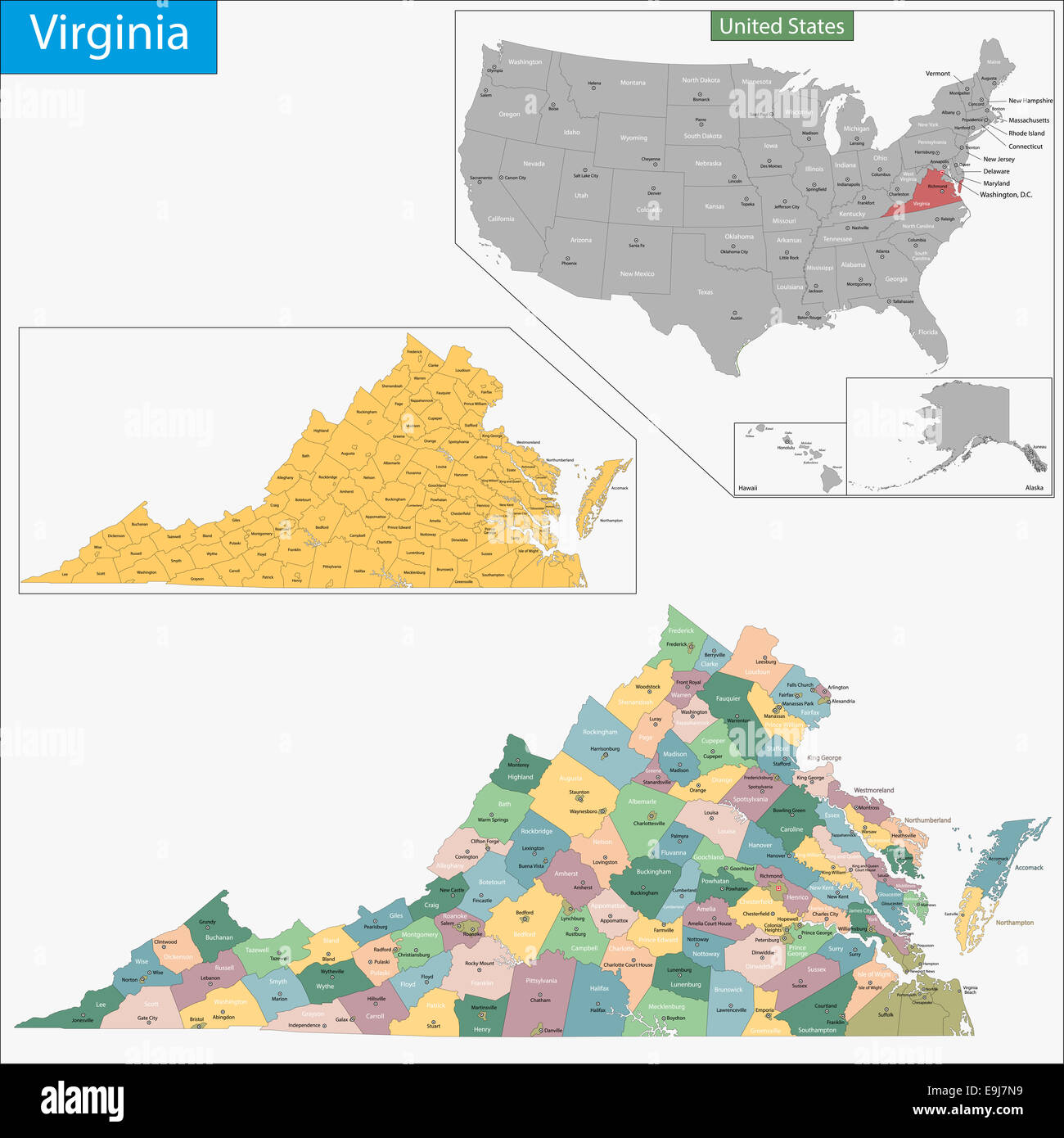 Map of virginia beach hi-res stock photography and images - Alamy