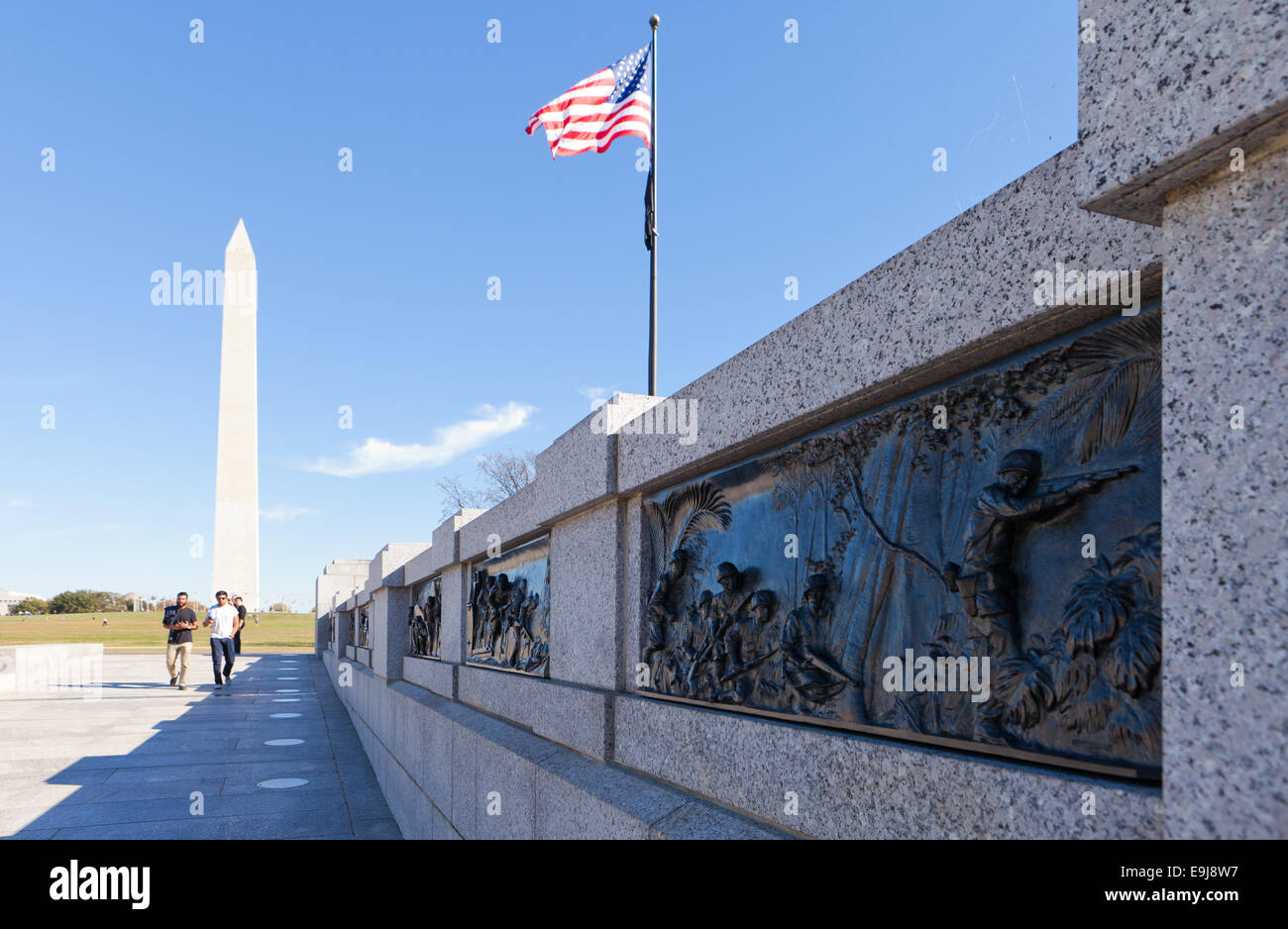 WWII Memorial relief sculptures - Washington, DC USA Stock Photo - Alamy