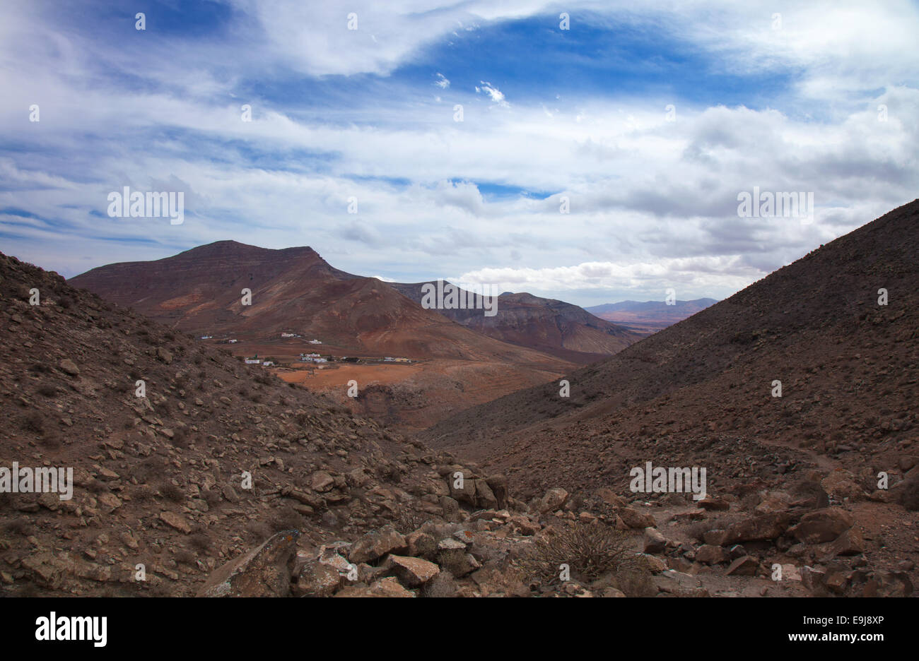 Inland Northern Fuerteventura, Canary Islands, view west from the ...