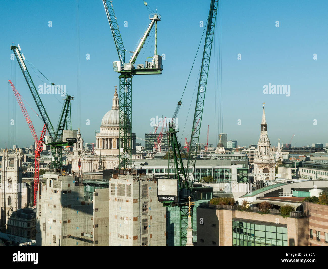 Tower cranes for the new construction and development of Bloomberg ...